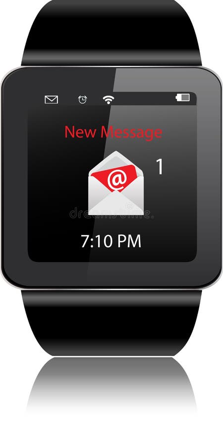 Smartwatch stock vector. Illustration of transfer, notification - 39197148