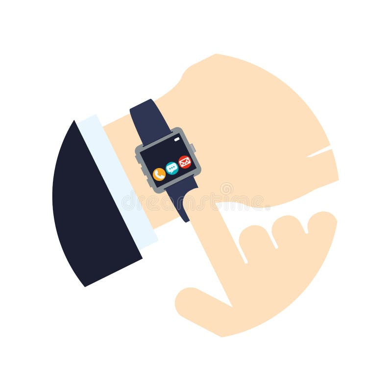 Smartwatch Button Thumbnail Icon Image Stock Illustration ...