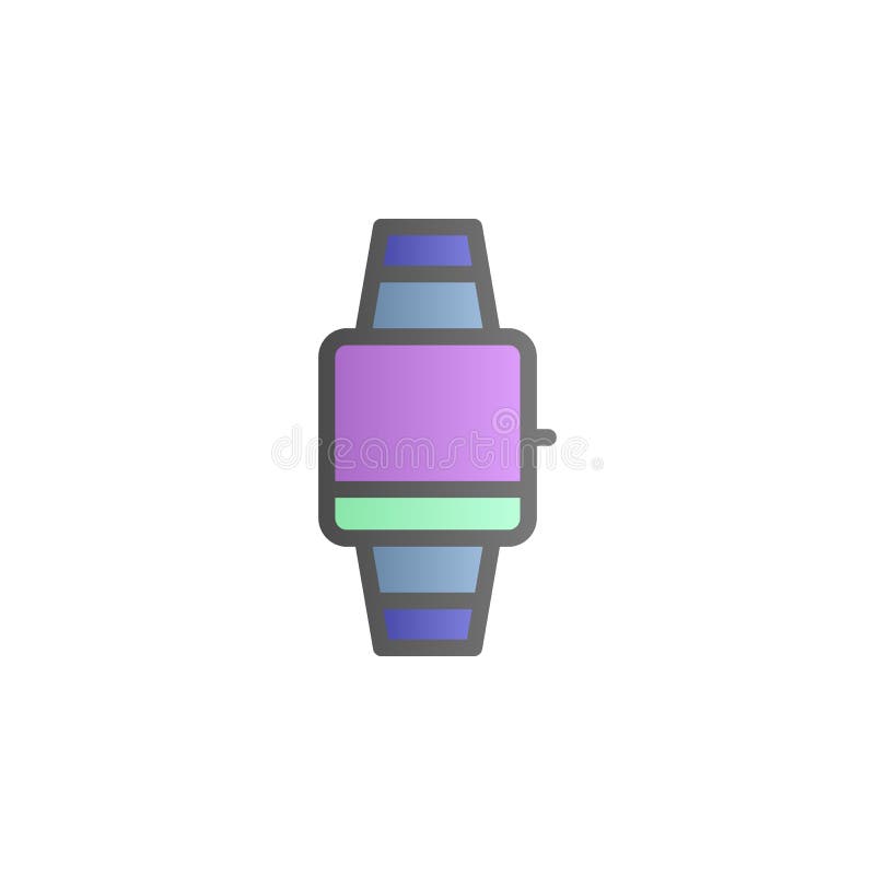 Smartwatch color icon stock vector. Illustration of fitness - 197457372