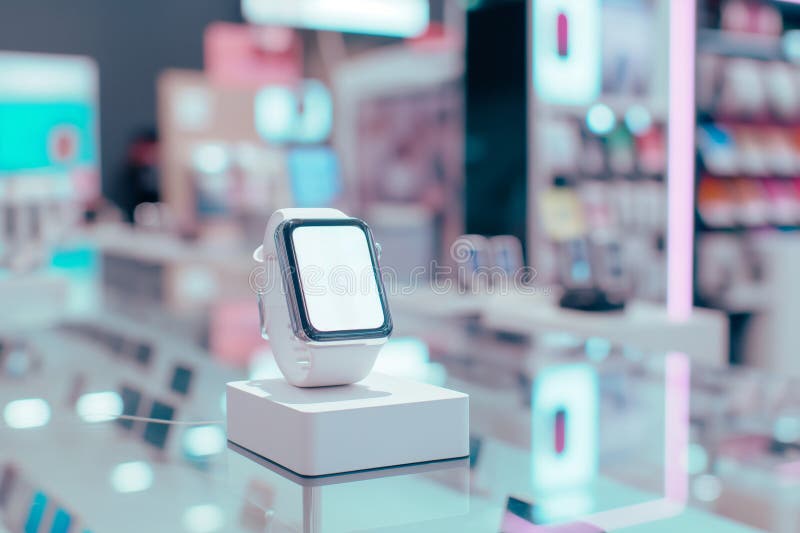 Smartwatch Display in Electronic Store Stock Image - Image of ...