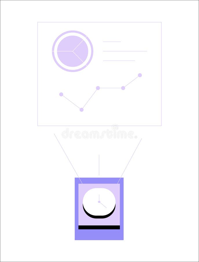 Smartwatch Displaying Projected Data in Flat Vector Illustration ...