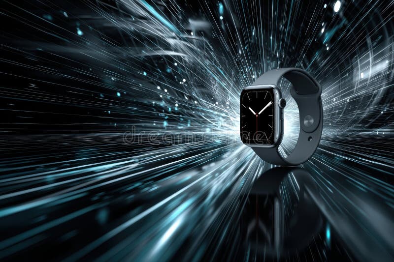Smartwatch Emerging from an Abstract Data Tunnel Showcasing Futuristic ...
