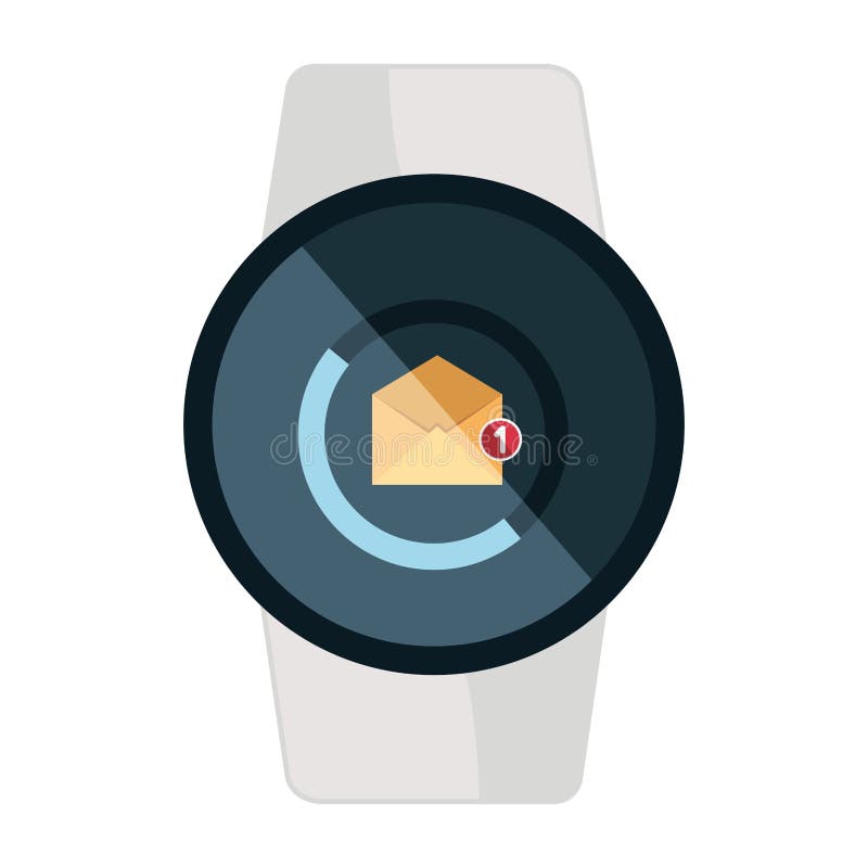 Smartwatch with Envelope Email Icon Stock Illustration - Illustration ...