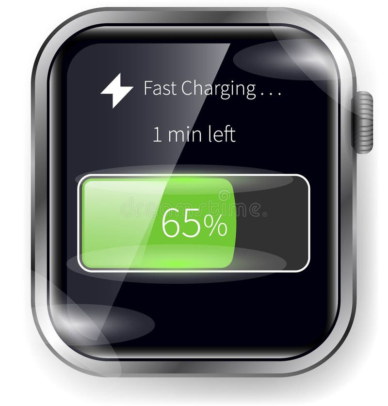 Smartwatch Fast Charging Interface with Real Time Progress Indicator ...