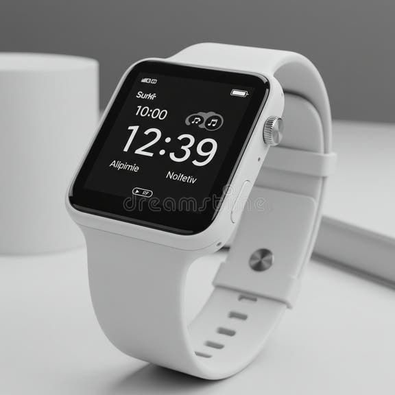 Smartwatch Features a Sleek, Modern Design with a Rectangular Black ...