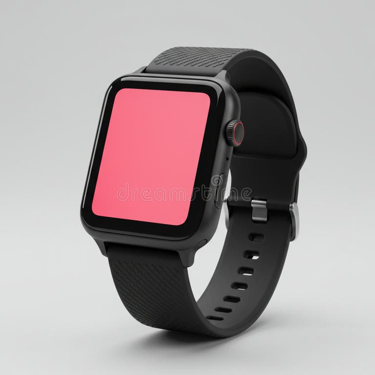 A Smartwatch Featuring a Black Rectangular Case with Rounded Edges and ...