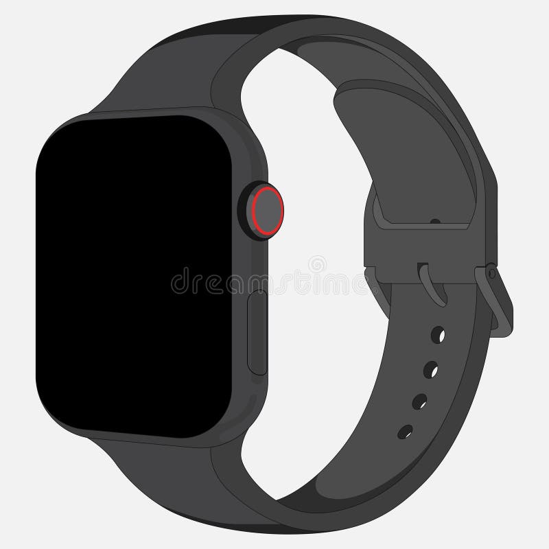 Black Smart Watch Illustration Stock Illustration - Illustration of ...