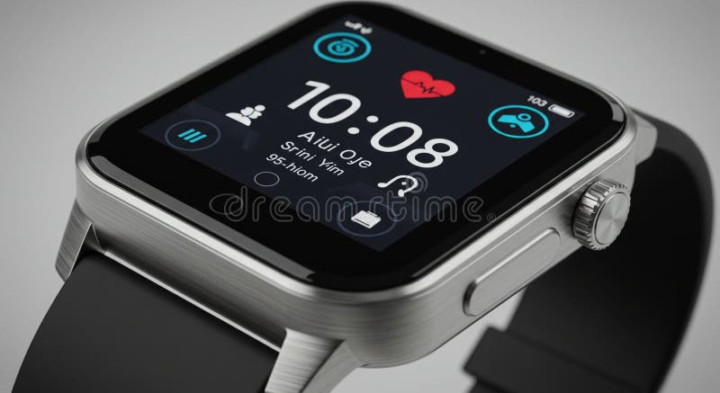 Smartwatch Featuring a Sleek Metallic Body and a Digital Display. the ...