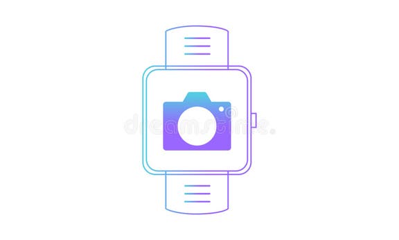 Smartwatch Icon, Smartwatch Camera Icon. Gradient Style Vector Icon ...