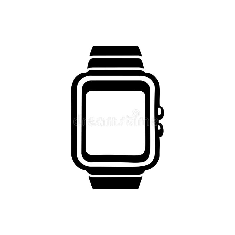 Smartwatch Icon Hand Draw Black Colour Father Day Logo Symbol Perfect ...