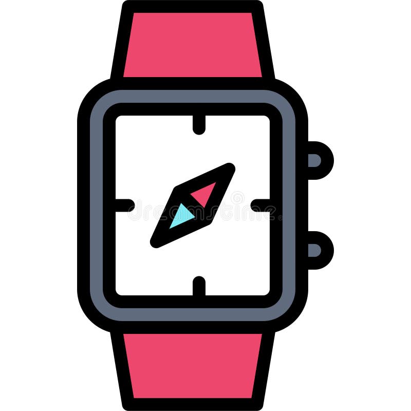 Smartwatch Icon, Location Map and Navigation Vector Stock Vector ...