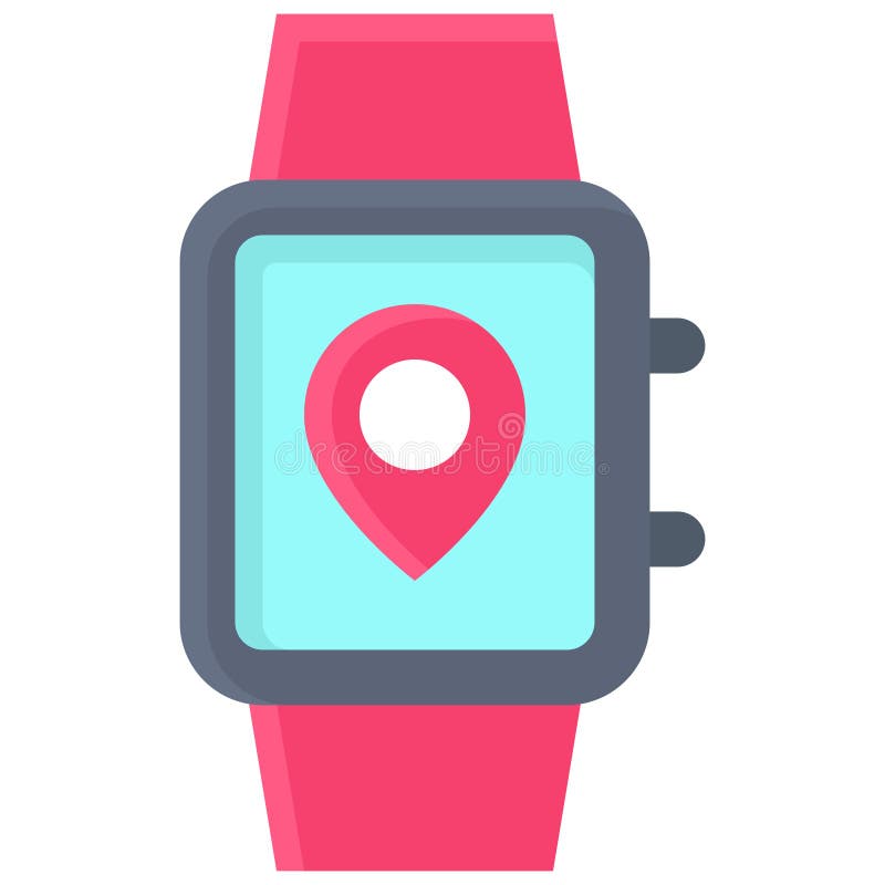 Smartwatch Icon, Location Map and Navigation Vector Stock Vector ...