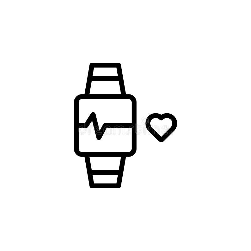 Smartwatch Icon. Simple Thin Line, Outline Vector of Time Icons for UI ...