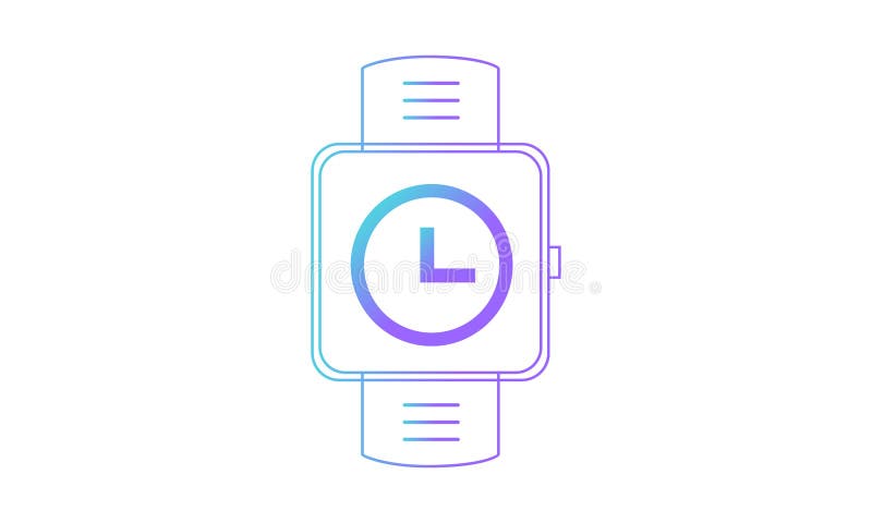 Smartwatch Icon, Smartwatch Time Icon. Gradient Style Vector Icon Stock ...