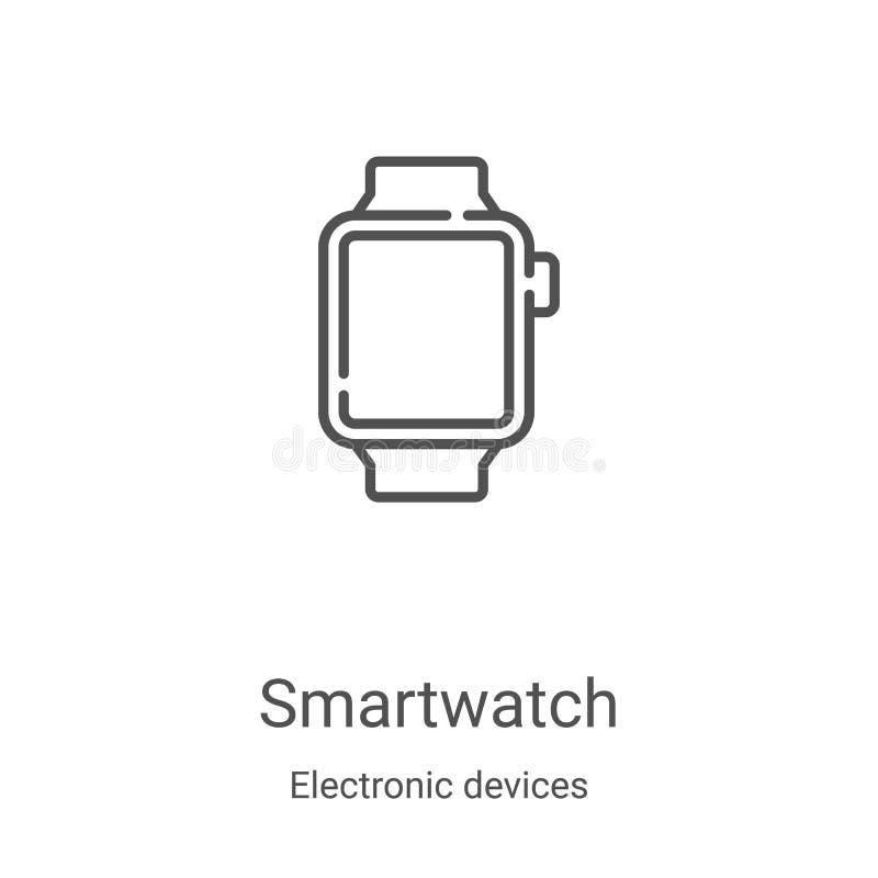 Smartwatch Icon Vector from Health Collection. Thin Line Smartwatch Outline Icon Vector ...