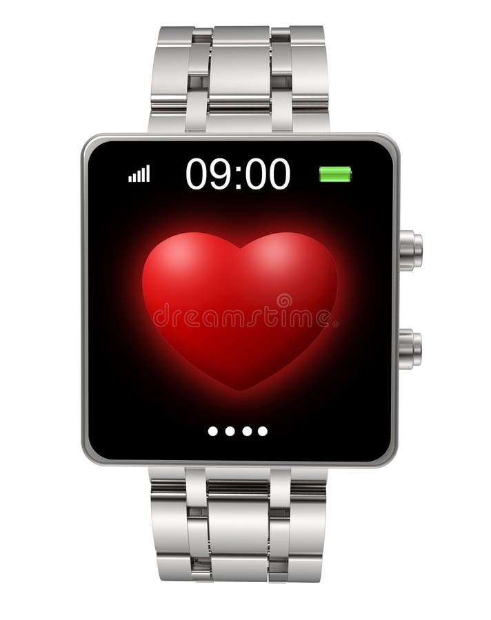 Smartwatch Isolated on White Stock Illustration - Illustration of watch ...