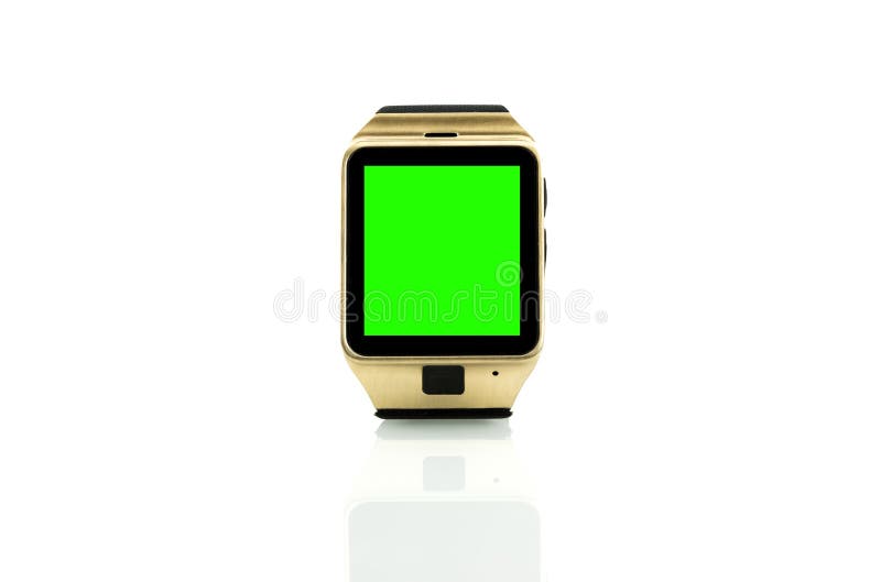 Smartwatch Isolated White Background Chroma Key Green Screen Stock ...