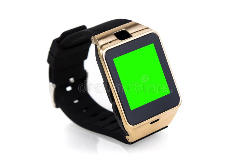 Business Man With Smartwatch App Near Computer Pc Keyboard And ...