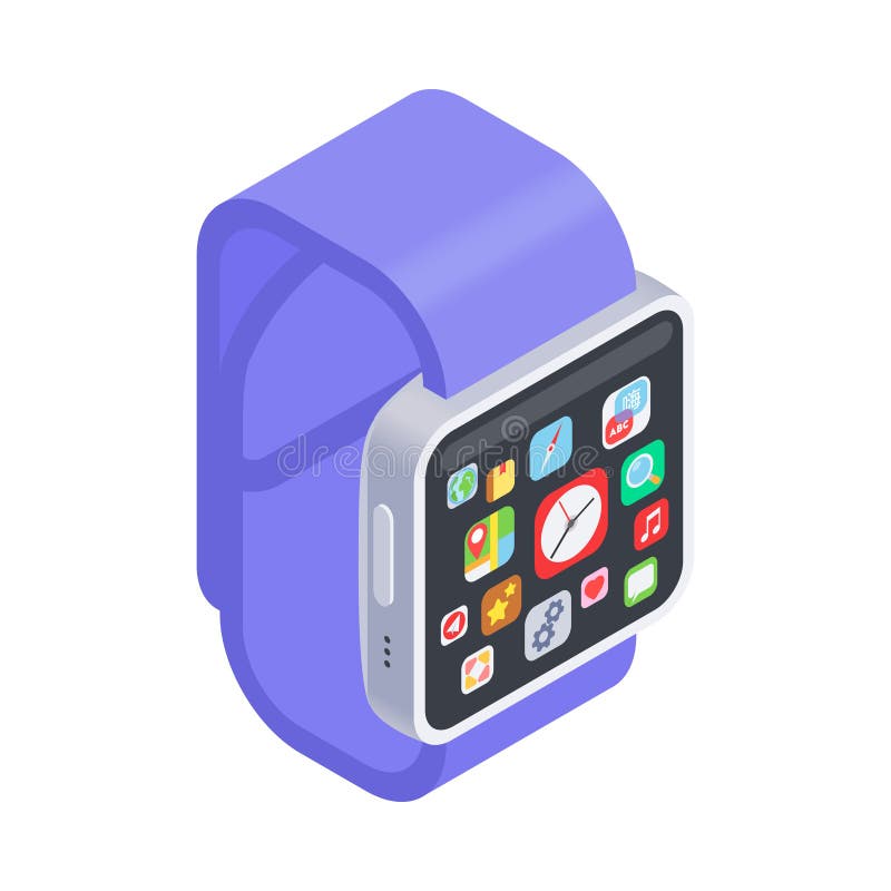 Smartwatch Isometric Illustration Stock Illustration - Illustration of ...