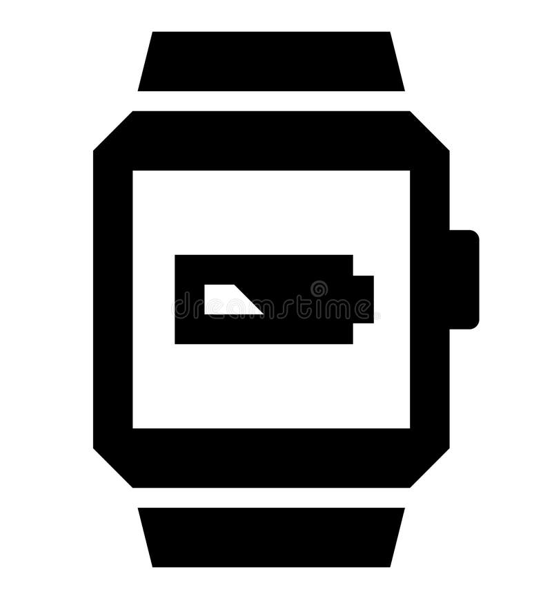 Smartwatch Low Battery Icon Stock Vector - Illustration of isolated ...