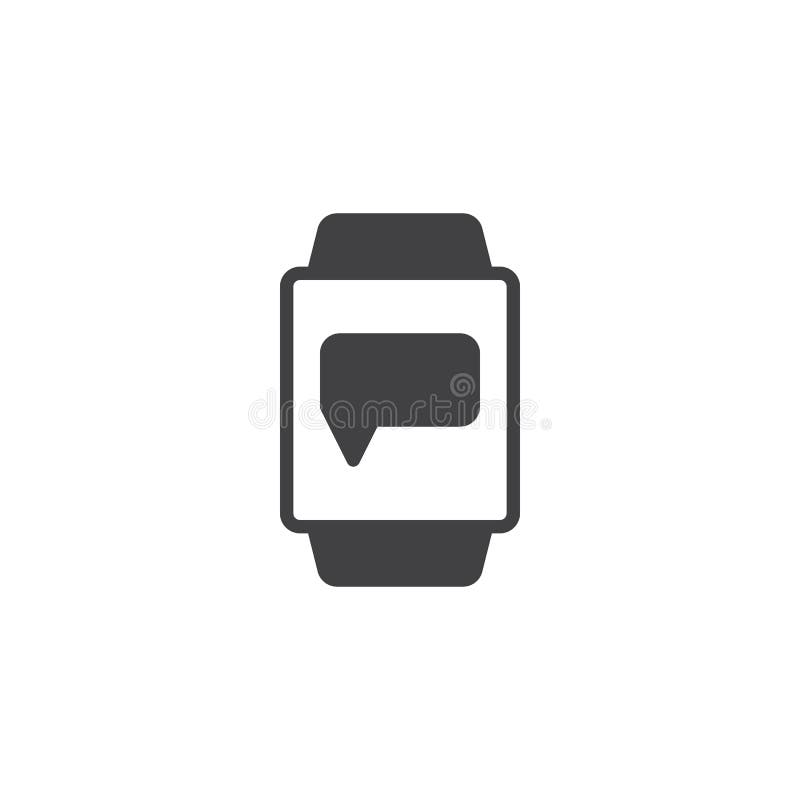 Smartwatch Message Notification Vector Icon Stock Vector - Illustration ...