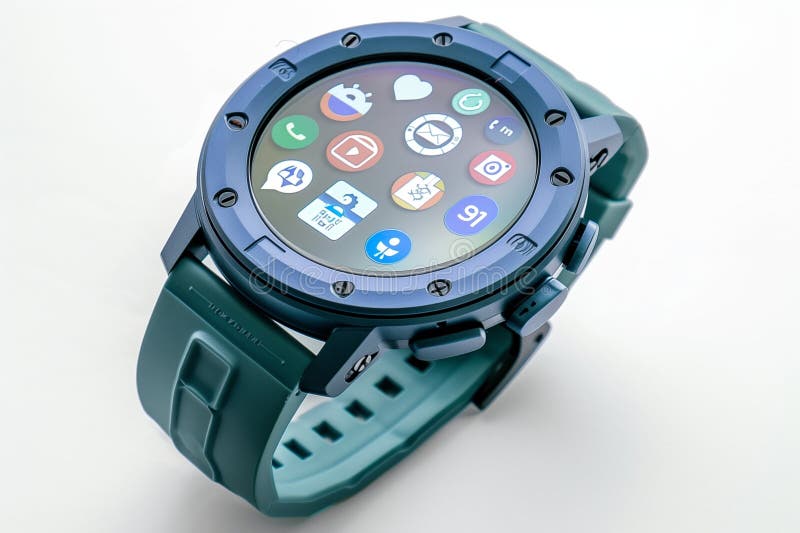 A Smartwatch with a Metallic Blue Finish and a Circular Touchscreen ...