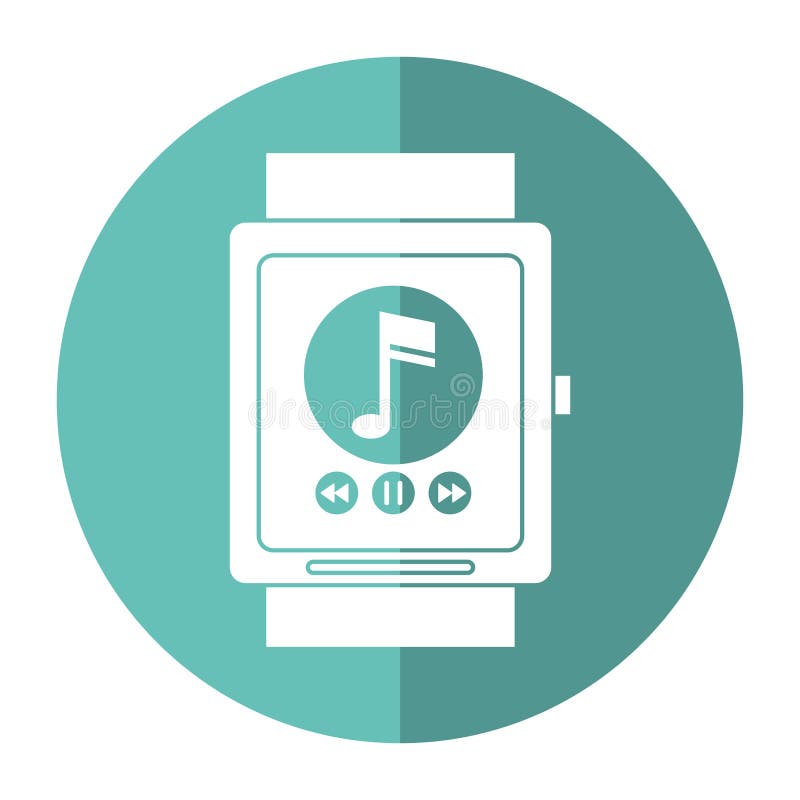 Smartwatch Music Player App Technology Outline Stock Vector ...