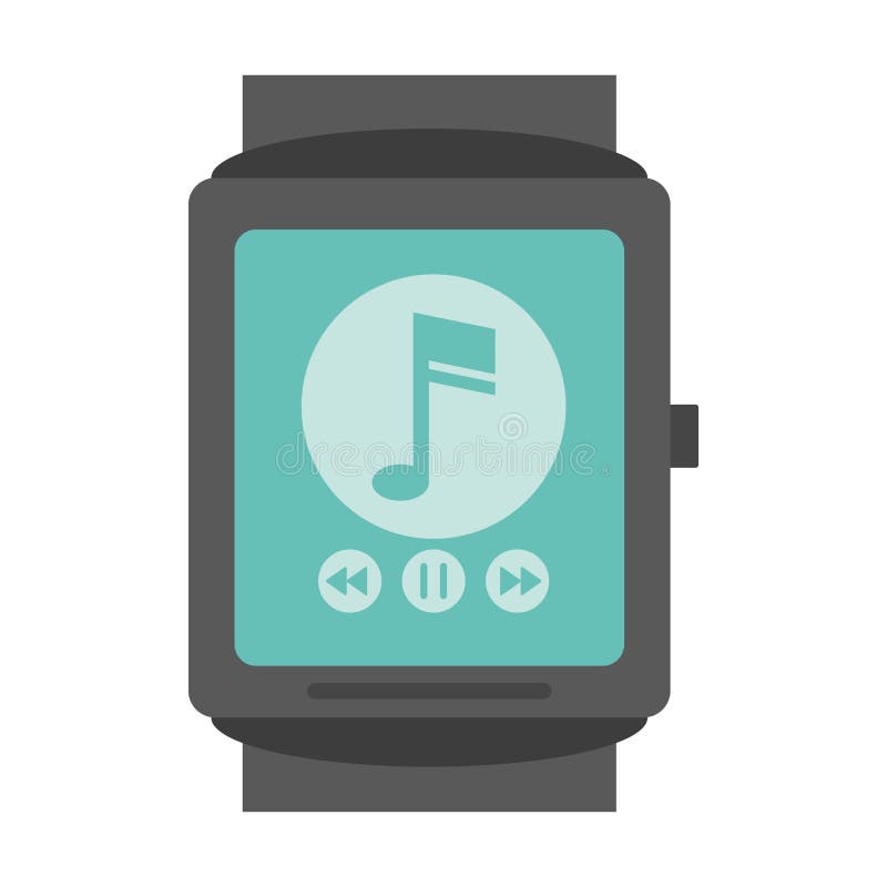 Smartwatch Music Player App Technology Outline Stock Vector ...