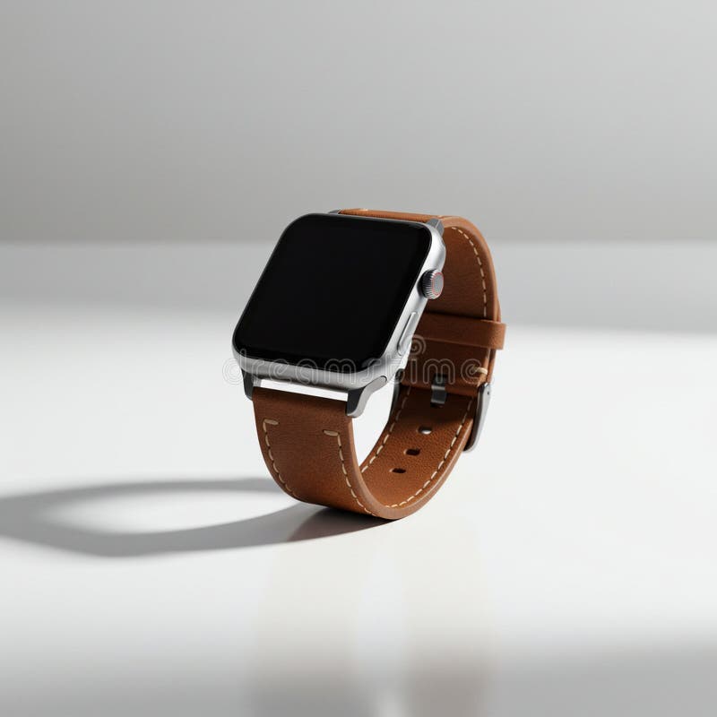 Smartwatch with a Rectangular Black Screen and Silver Casing, Featuring ...