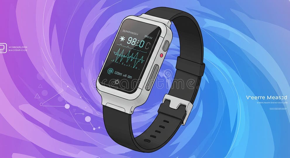 Smartwatch with a Rectangular Touchscreen Display, Housed in a Silver ...