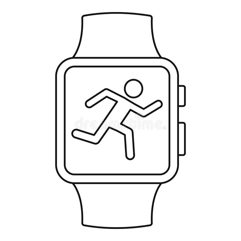 Smartwatch Running Mode Icon, Outline Style Stock Vector - Illustration ...
