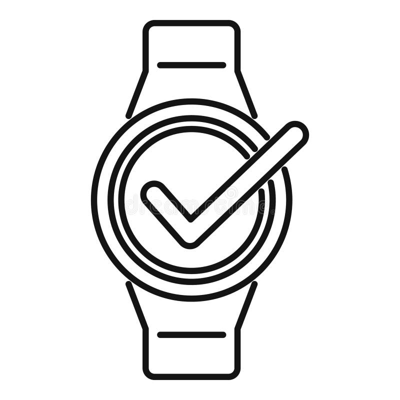 Smartwatch Showing Check Mark Icon on Screen Stock Illustration ...