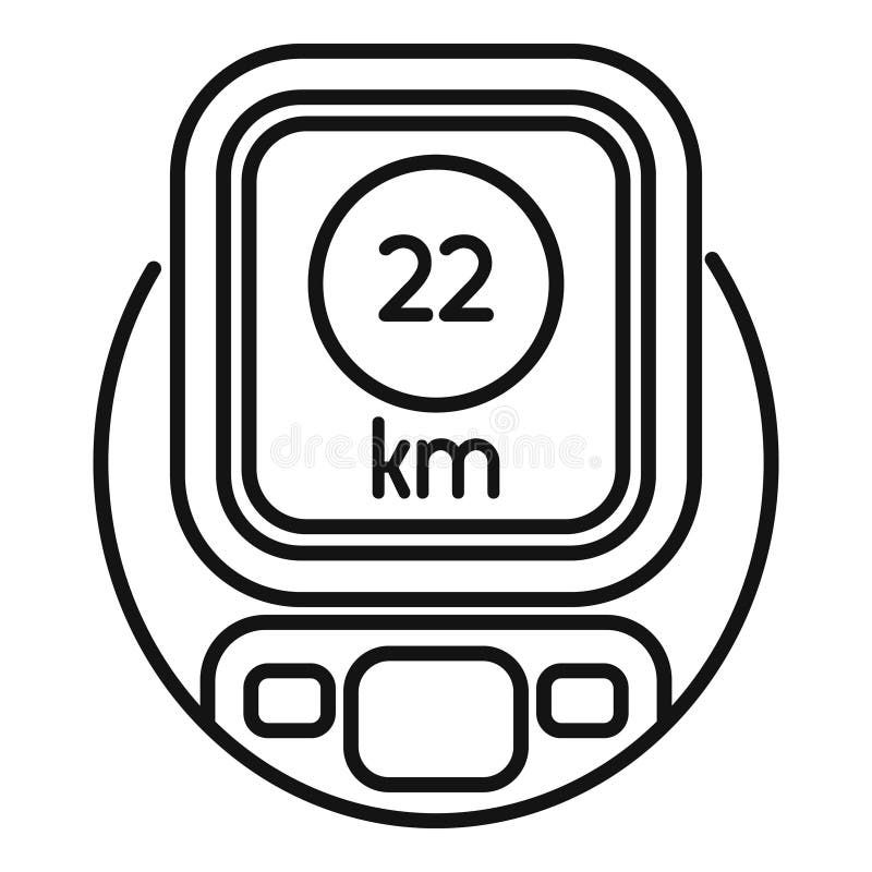Smartwatch Showing Distance in Kilometers Icon Vector Outline Stock ...