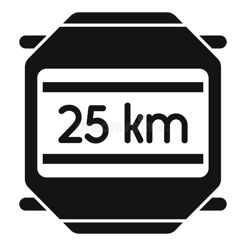 Smartwatch Showing 25 Kilometers Icon Vector Stock Illustration ...