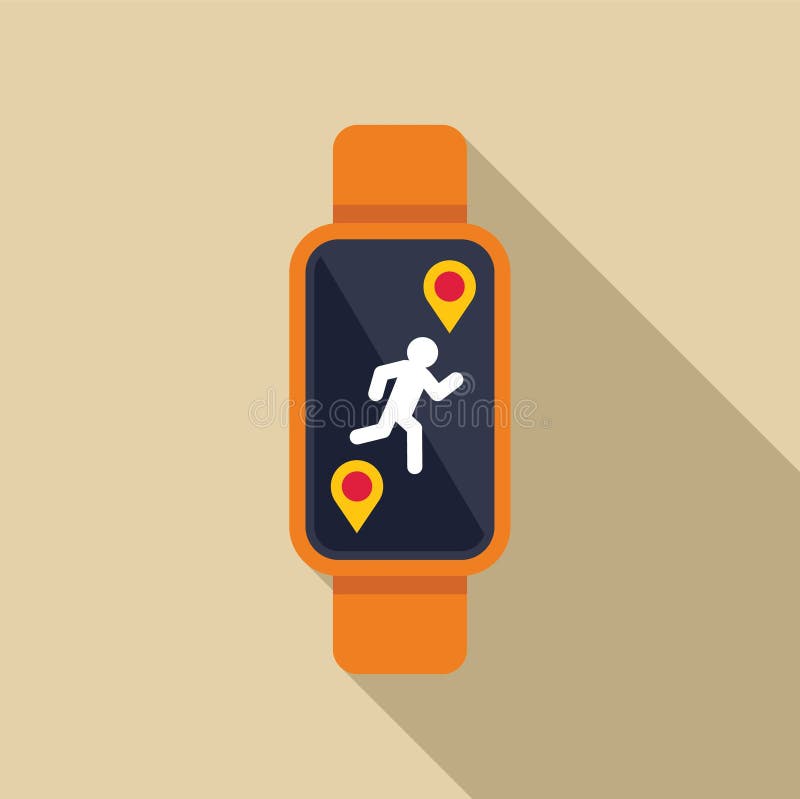 Smartwatch Showing Running Man and Gps Location Tracking Stock Vector ...