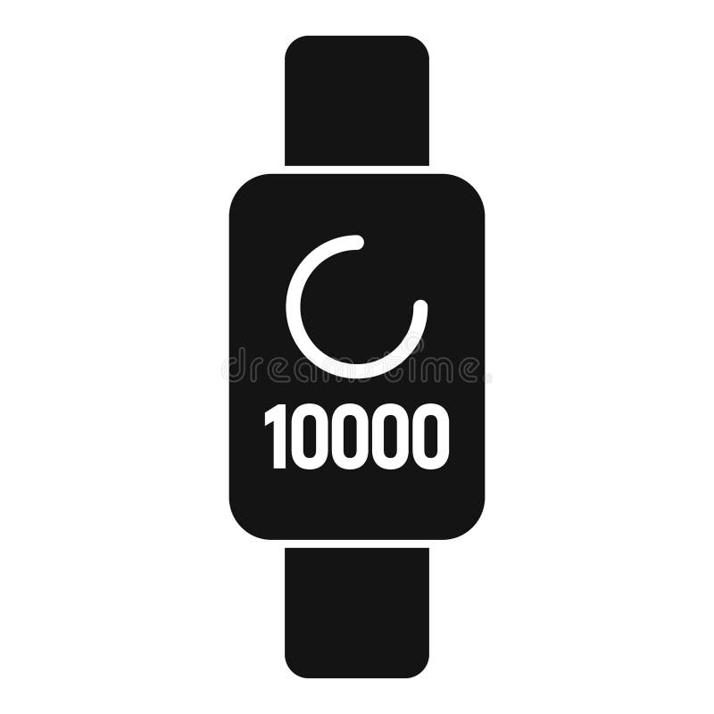 Smartwatch Showing 10000 Steps Icon, Simple Style Stock Illustration ...
