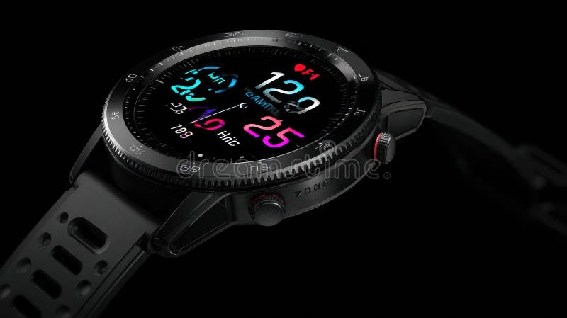 Smartwatch Displaying Game Time and Heart Rate during an Intense ...