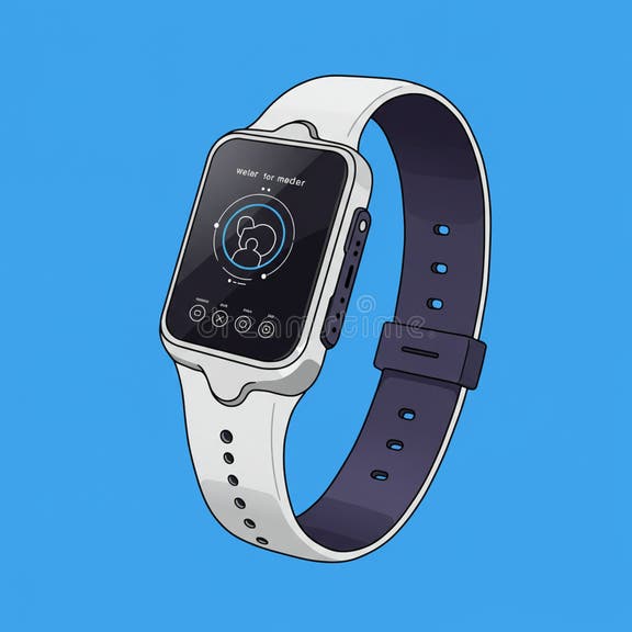 Smartwatch with a Sleek Design and a Black Rectangular Touch Screen ...