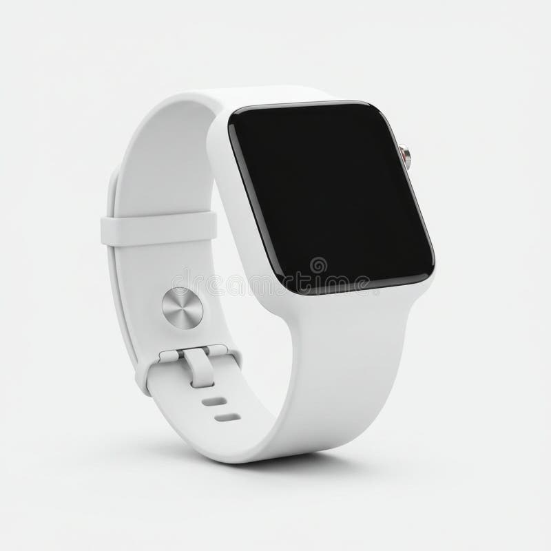Smartwatch with a Sleek, Minimalist Design. Features a White ...