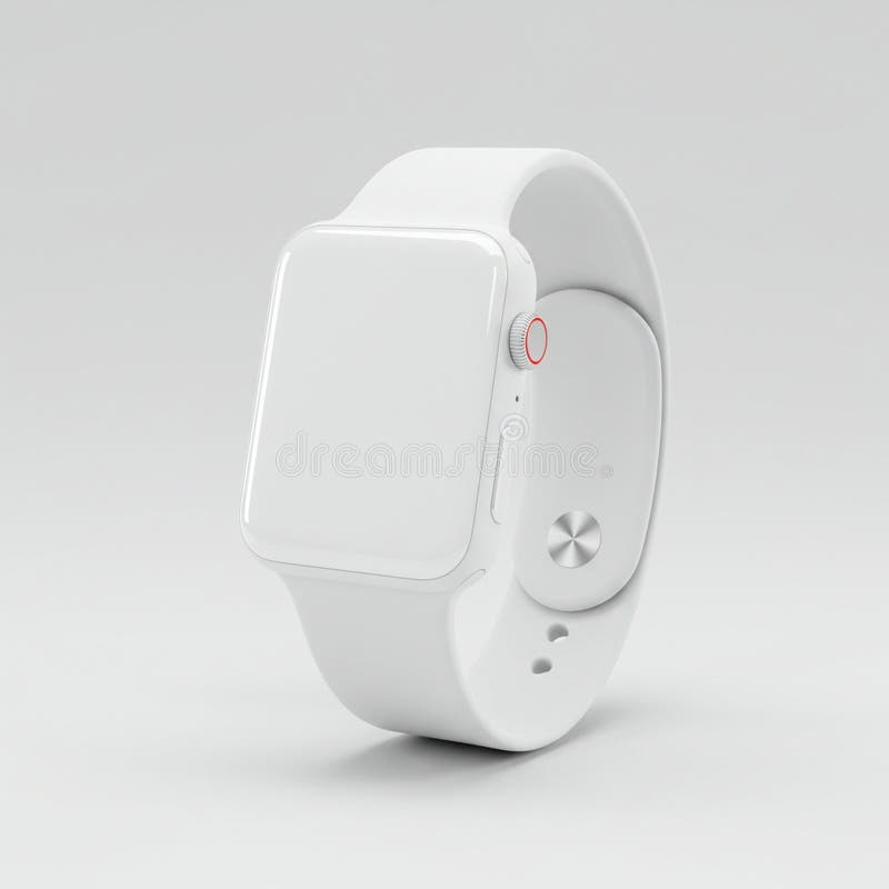 Smartwatch with a Sleek, Minimalist Design in Solid White. it Features ...