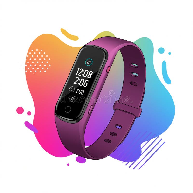 Smartwatch with a Sleek, Rectangular Black Display Showing Digital Time ...