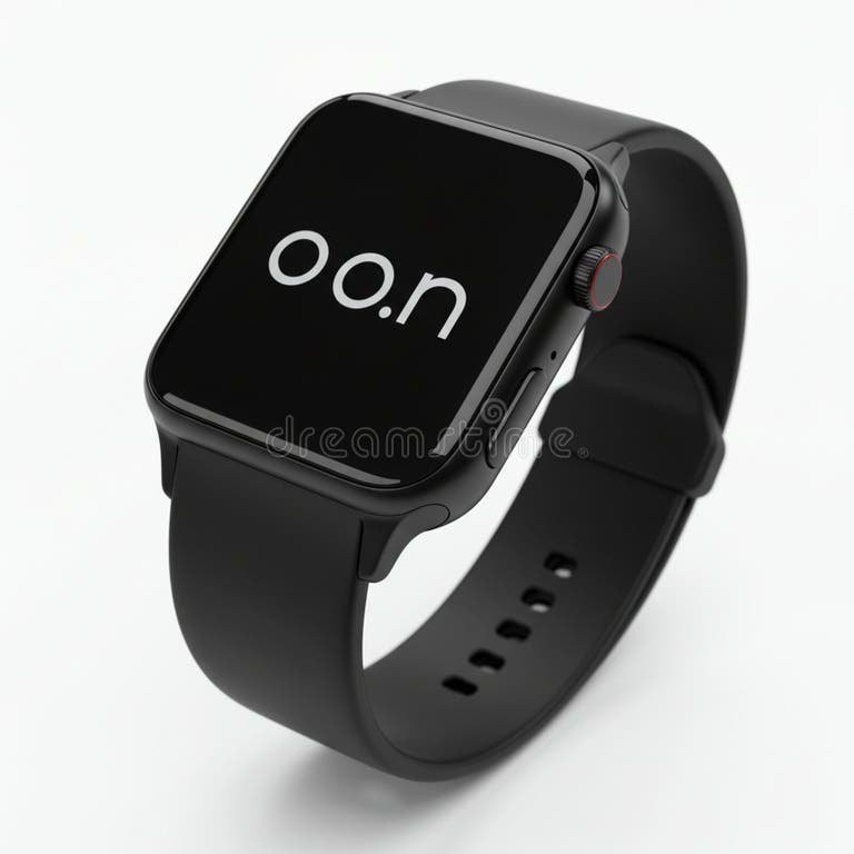 Smartwatch with a Sleek, Rectangular Black Face and Smooth Black Band ...