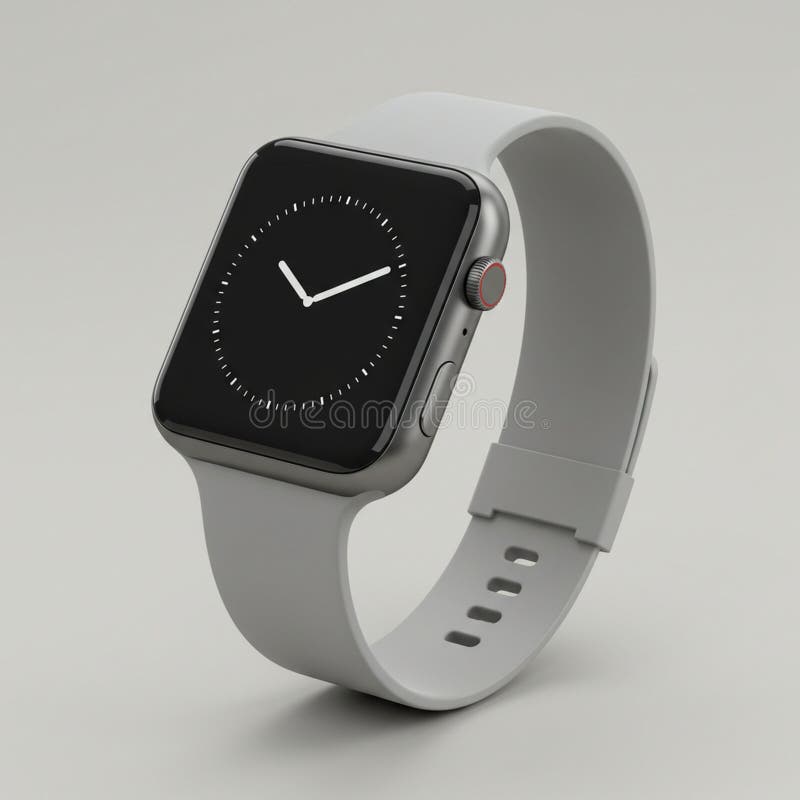 Smartwatch with a Sleek Rectangular Design, Featuring a Black Digital ...