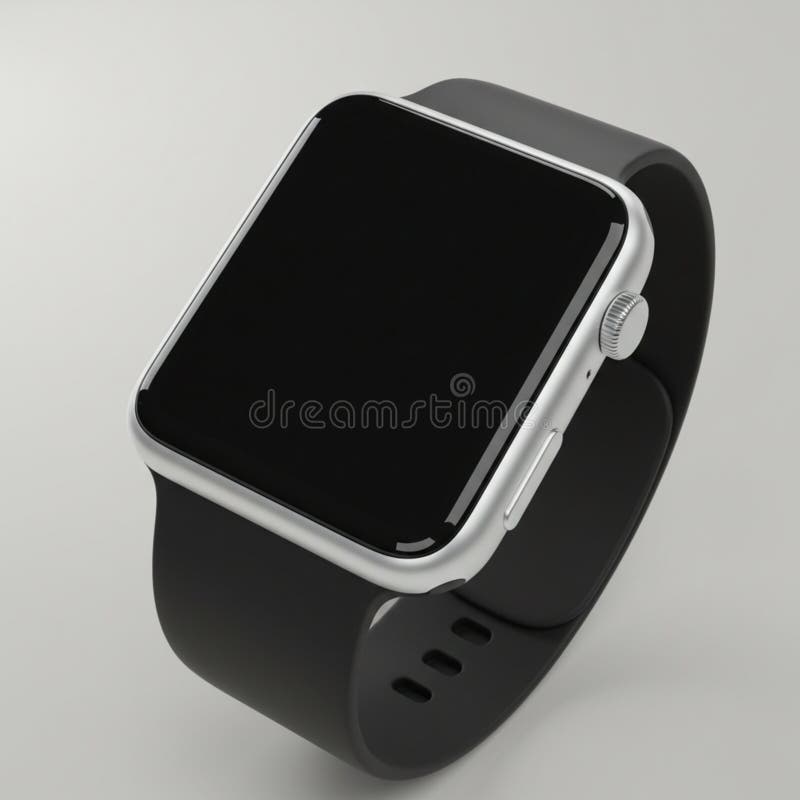 Smartwatch with a Sleek Rectangular Design and a Large Black Screen. it ...