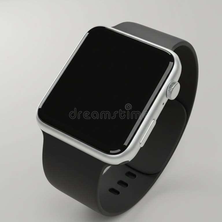Smartwatch with a Sleek Rectangular Design and a Large Black Screen. it ...