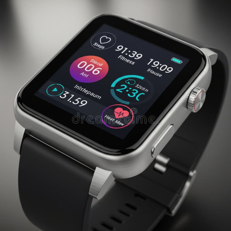 A Smartwatch with a Sleek, Rectangular Display and Silver Casing. the ...