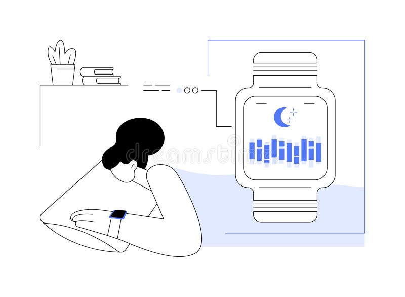 Smartwatch Sleep Tracking Abstract Concept Vector Illustration. Stock ...