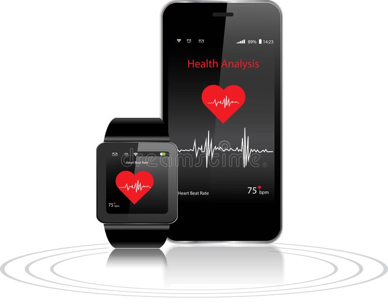 Smartwatch stock illustration. Illustration of phone - 34693939