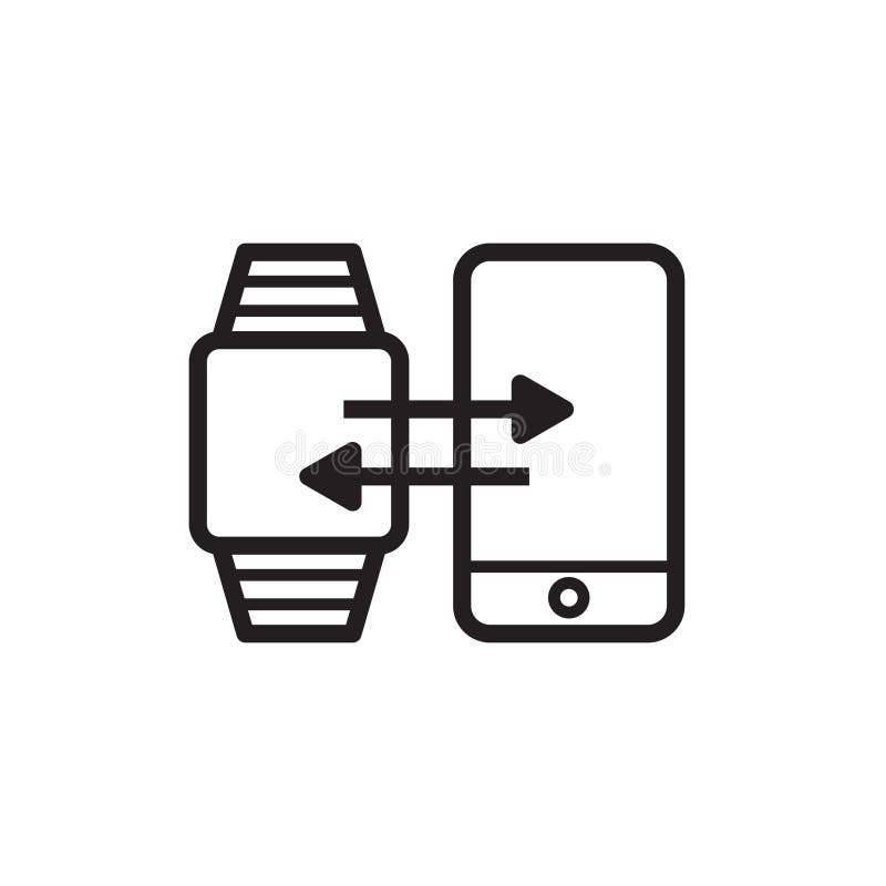 Smartwatch and Smartphone Synchronization. Vector Illustration ... Smartwatch and Smartphone Synchronization. Vector Illustration ...