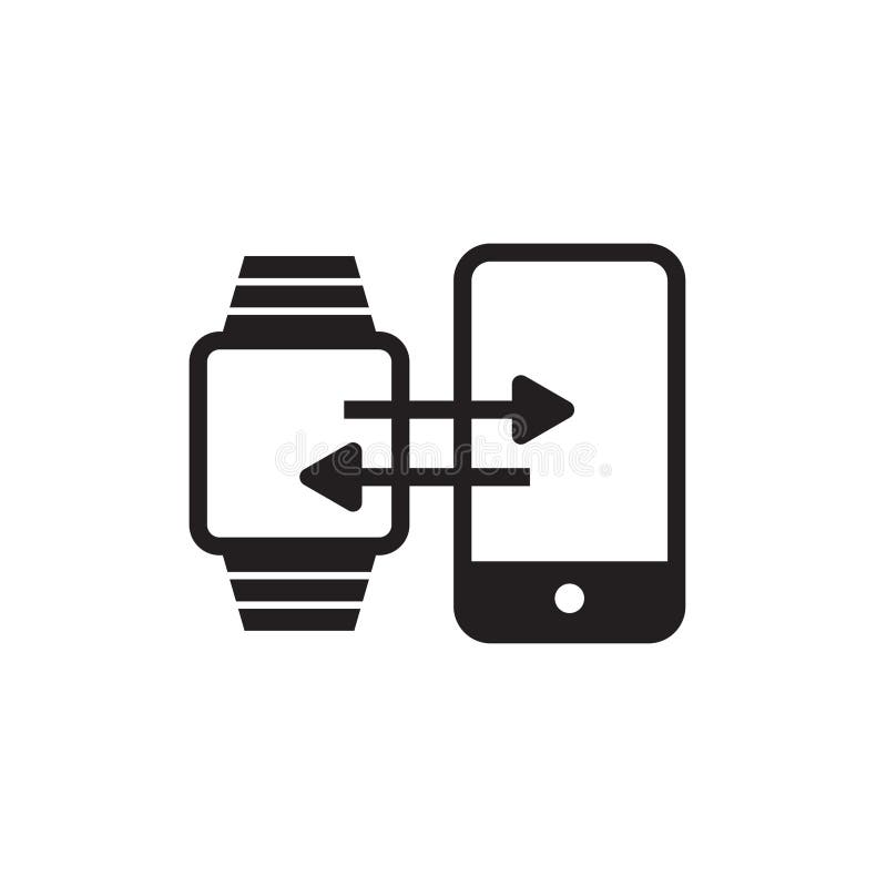 Synchronization between Smartwatch and Smartphone. Stock Vector ...
